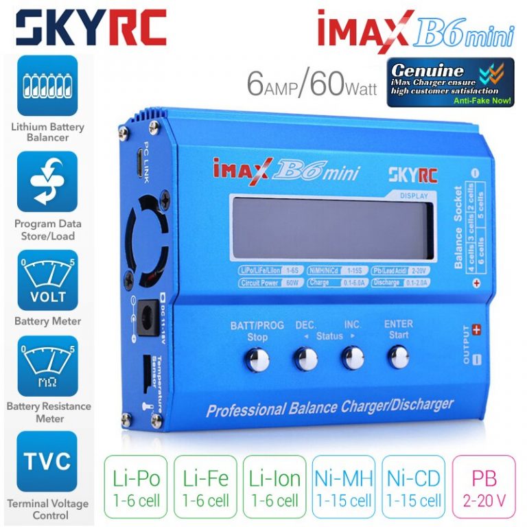 Original SKYRC iMAX B6 Mini 60W 6A Professional Balance Charger / Discharger for RC Lipo Battery ...