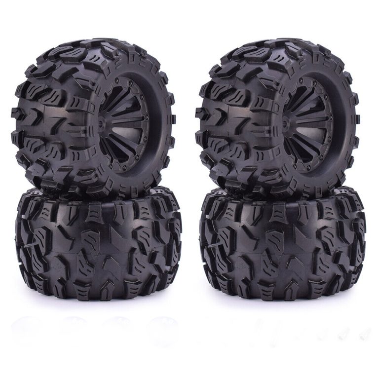 ZD Racing 125mm RC Tires and Wheels 12mm Hex for 1/10 Monster Truck Car ...